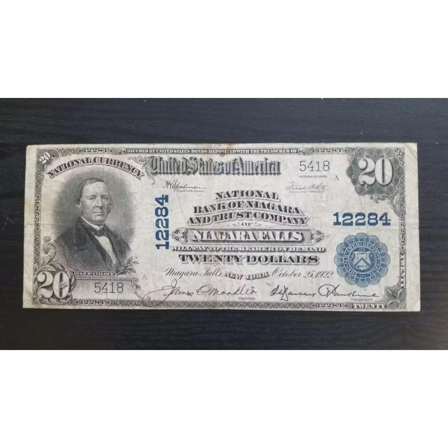 1902 $20 NB of Niagara and Trust Company of Niagara Falls New York ...