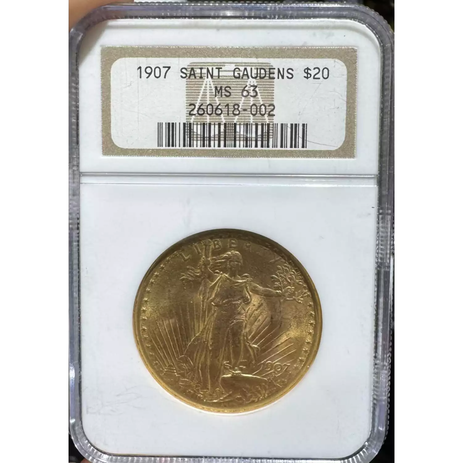 1907 Double Eagle $20 Gold Saint Gaudens NGC MS-63 SAINT - IDC COIN ...