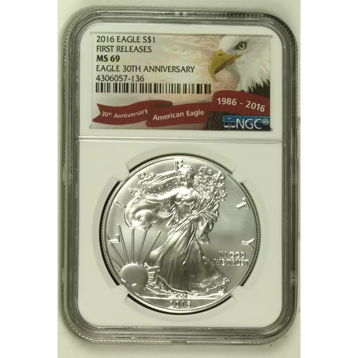 2016 American Silver Eagle NGC MS-69 Eagle 30th Anniversary FIRST RELEASES - IDC COIN & BULLION
