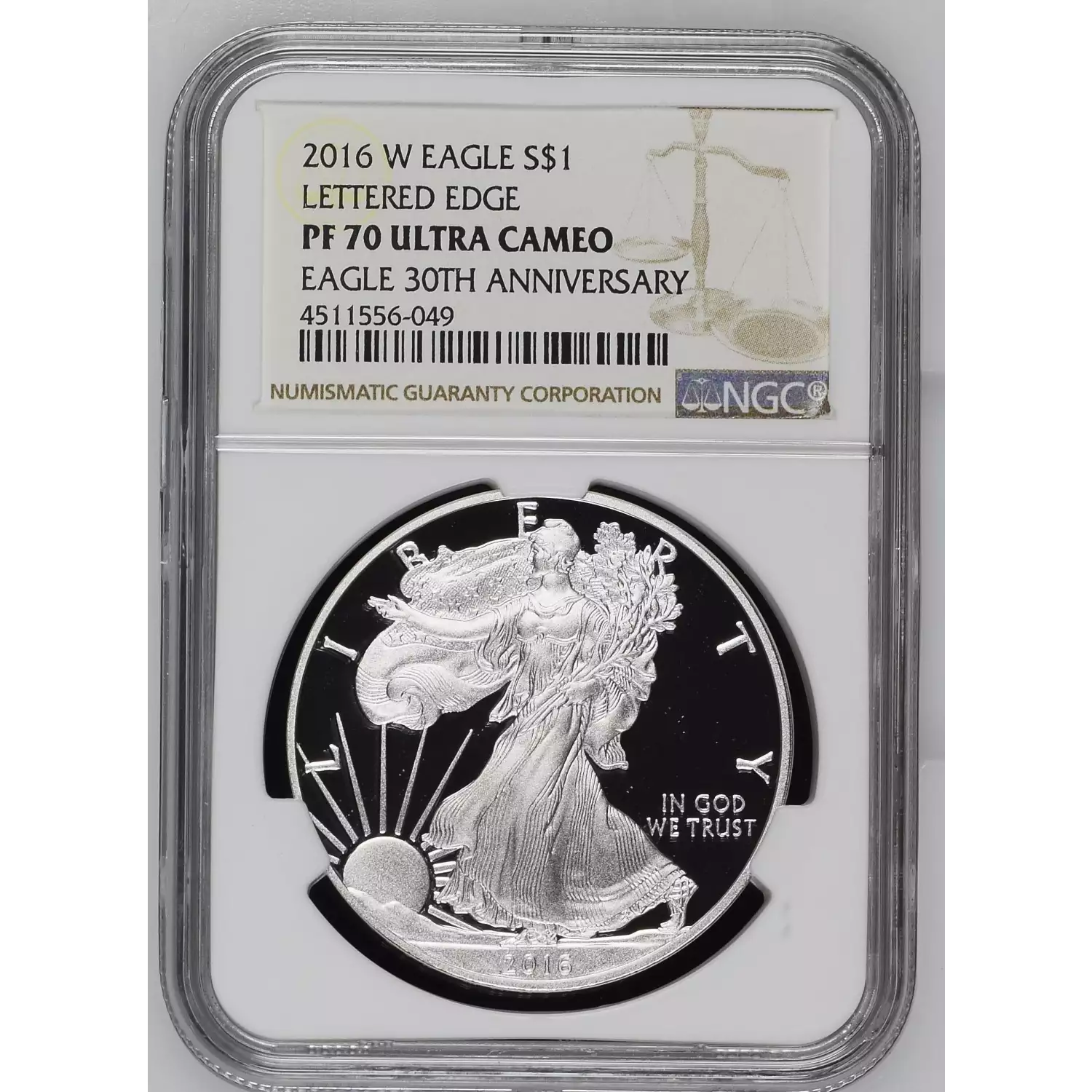 2016 American Silver Eagle NGC PF-70 ULTRA CAMEO Lettered Edge 30th Anniversary - IDC COIN & BULLION