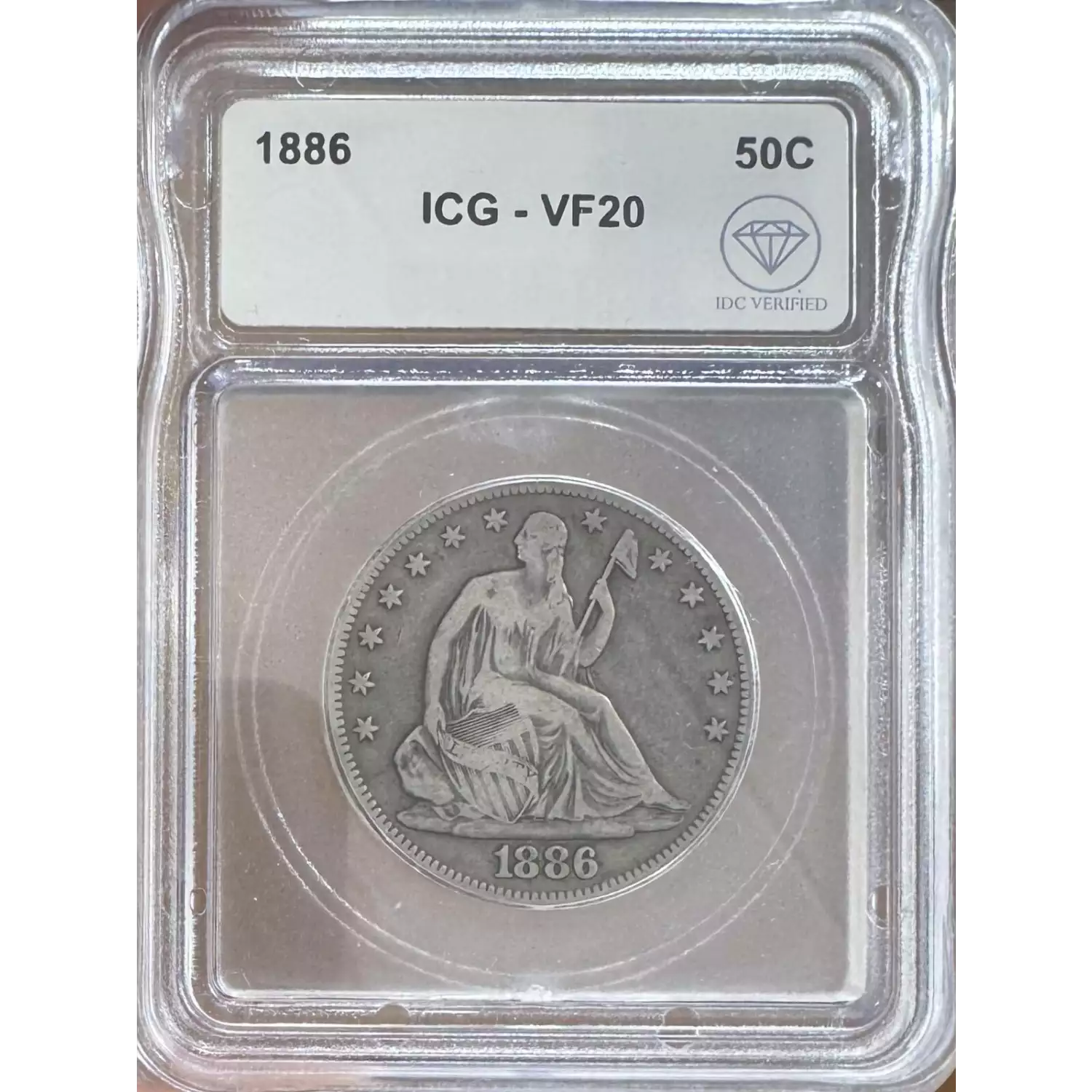 1886 Half Dollars Liberty Seated ICG VF-20 IDC Verified - IDC COIN ...