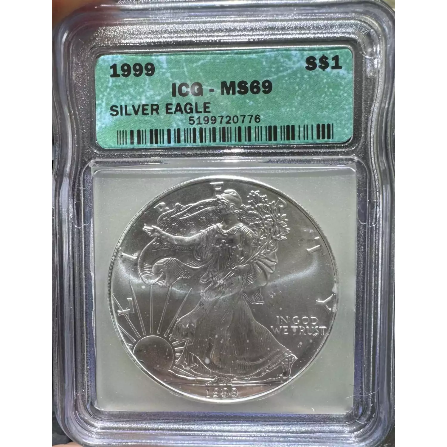 1999 American Silver Eagle ICG MS-69 - IDC COIN & BULLION