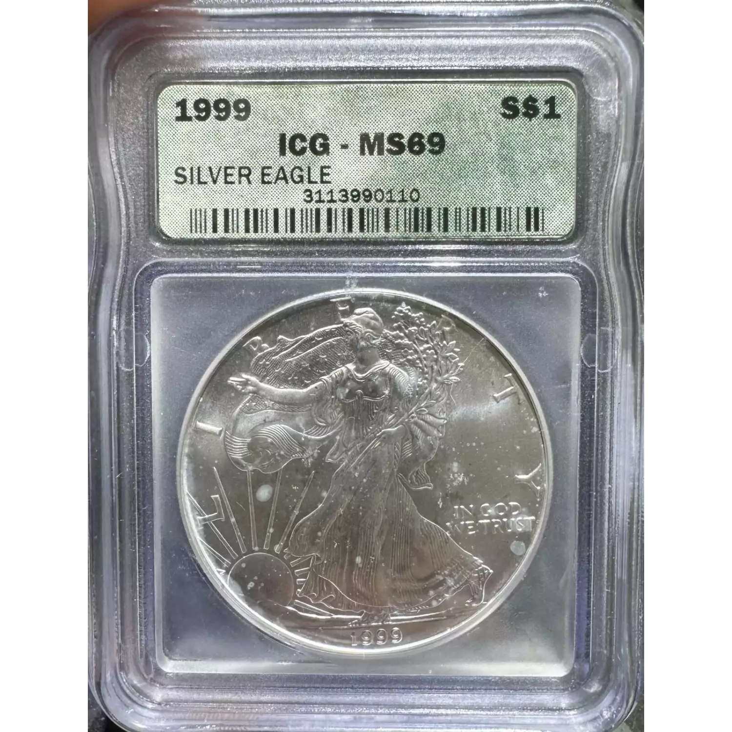 1999 American Silver Eagle ICG MS-69 - IDC COIN & BULLION