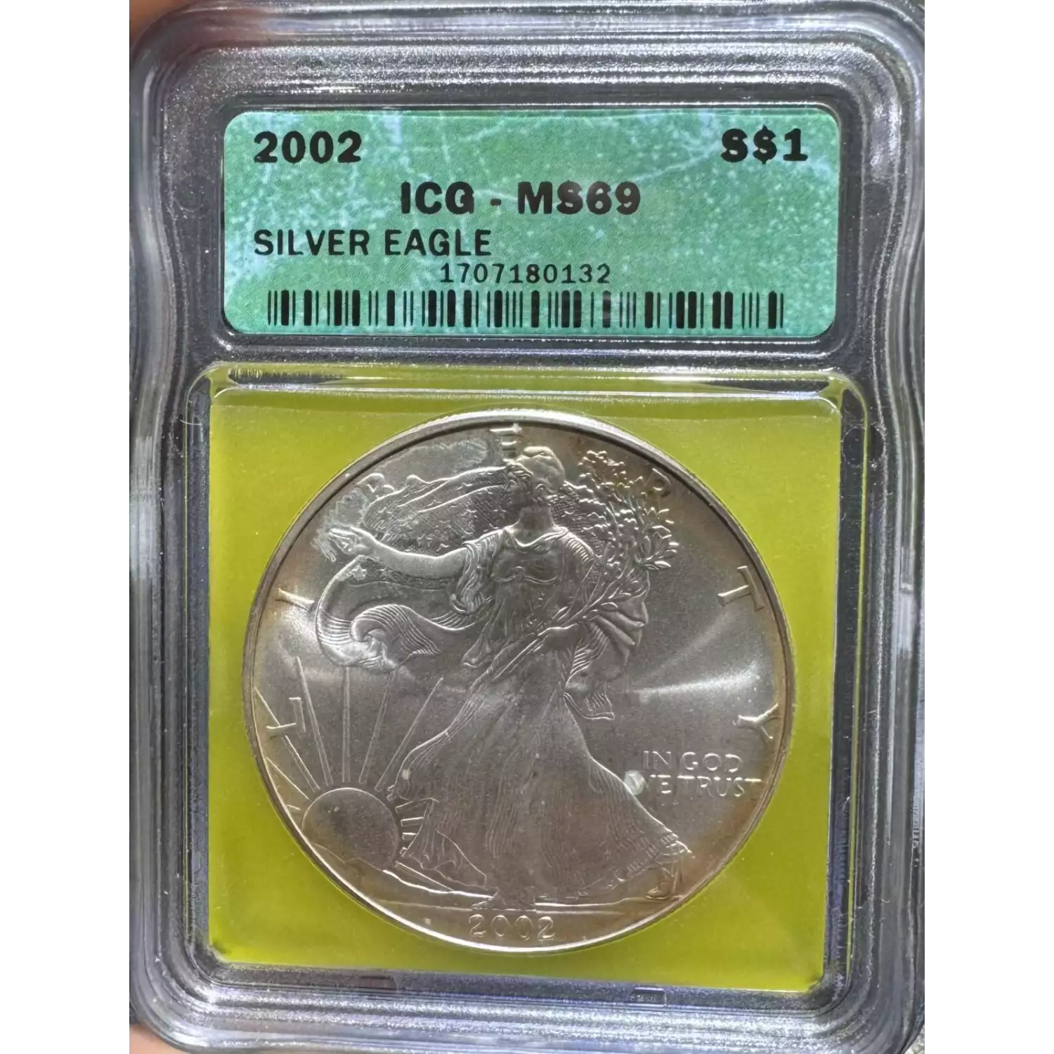2002 American Silver Eagle ICG MS-69 - IDC COIN & BULLION