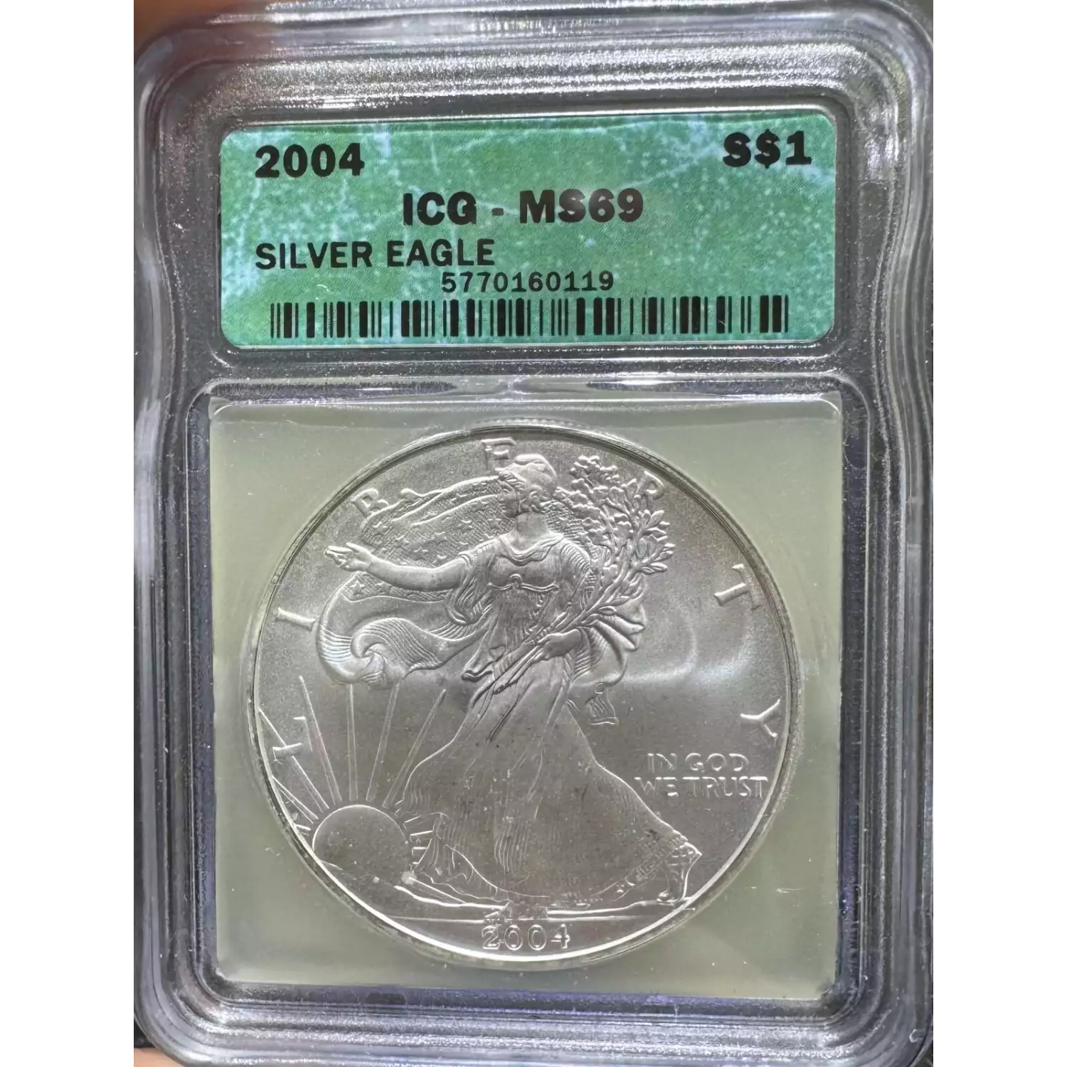 2004 American Silver Eagle ICG MS-69 - IDC COIN & BULLION