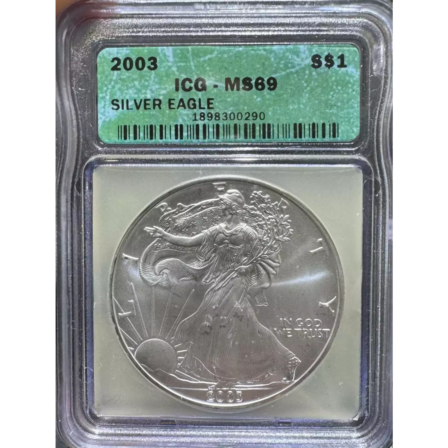 2003 American Silver Eagle ICG MS-69 - IDC COIN & BULLION